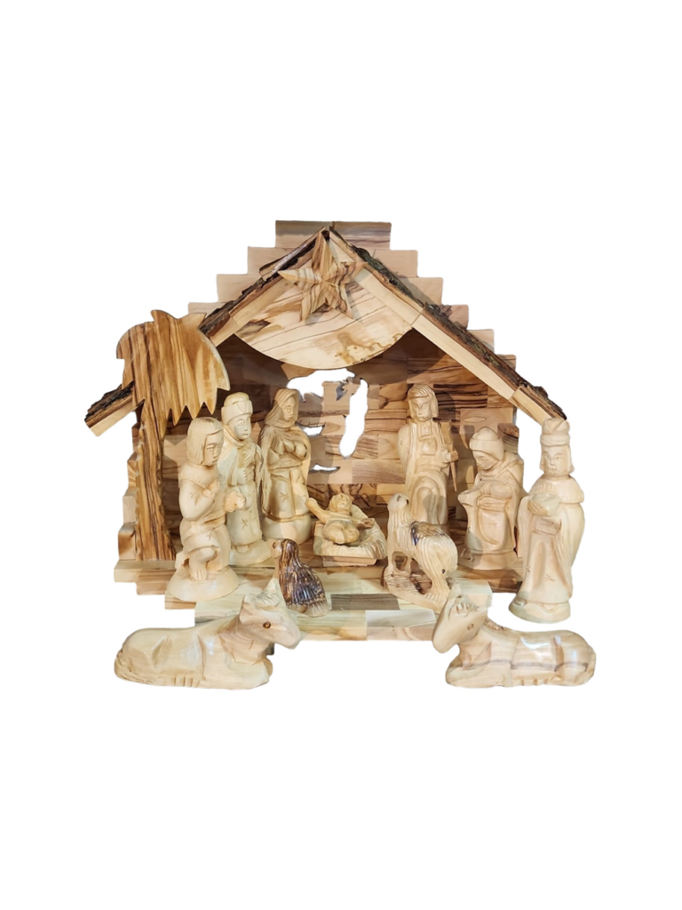 Musical Olive Wood Nativity Set - Holy Land Shopping